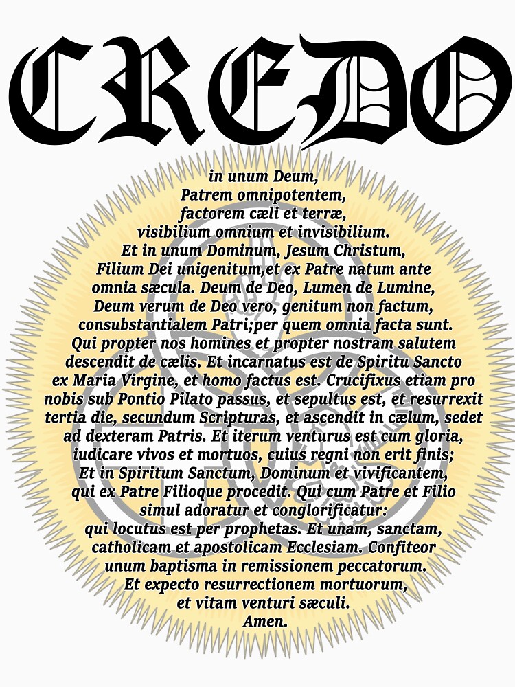 "Catholic shirt with Latin text from the Credo - Creed. Latin Mass ...