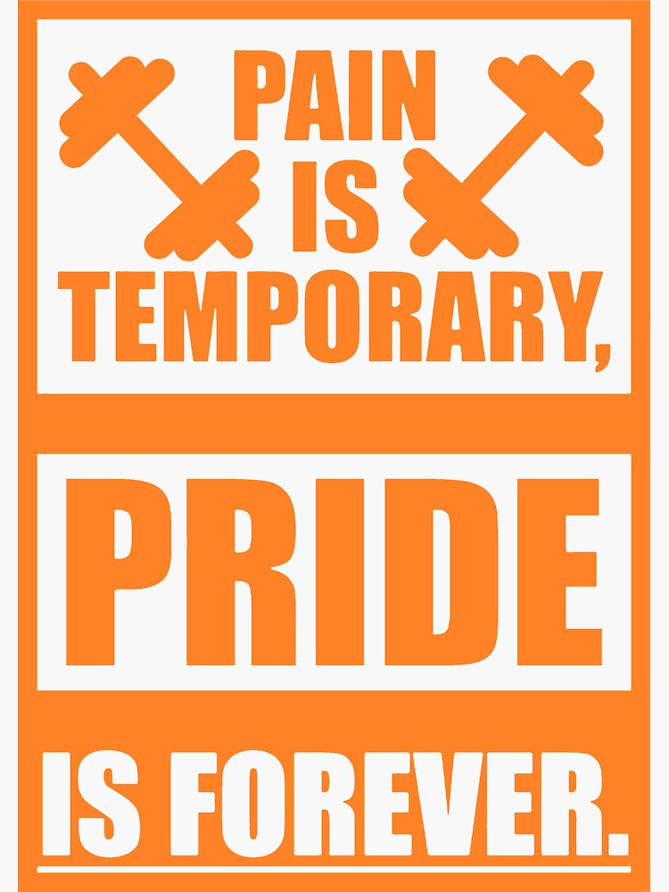 "Pain Is Temporary Pride Is Forever" Sticker for Sale by berryferro ...