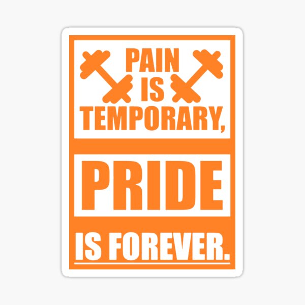 "Pain Is Temporary Pride Is Forever" Sticker for Sale by berryferro ...