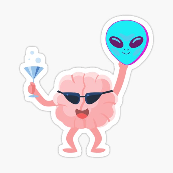 "Brain-Mechanic Alien Bust" Sticker by Brain-Mechanic | Redbubble