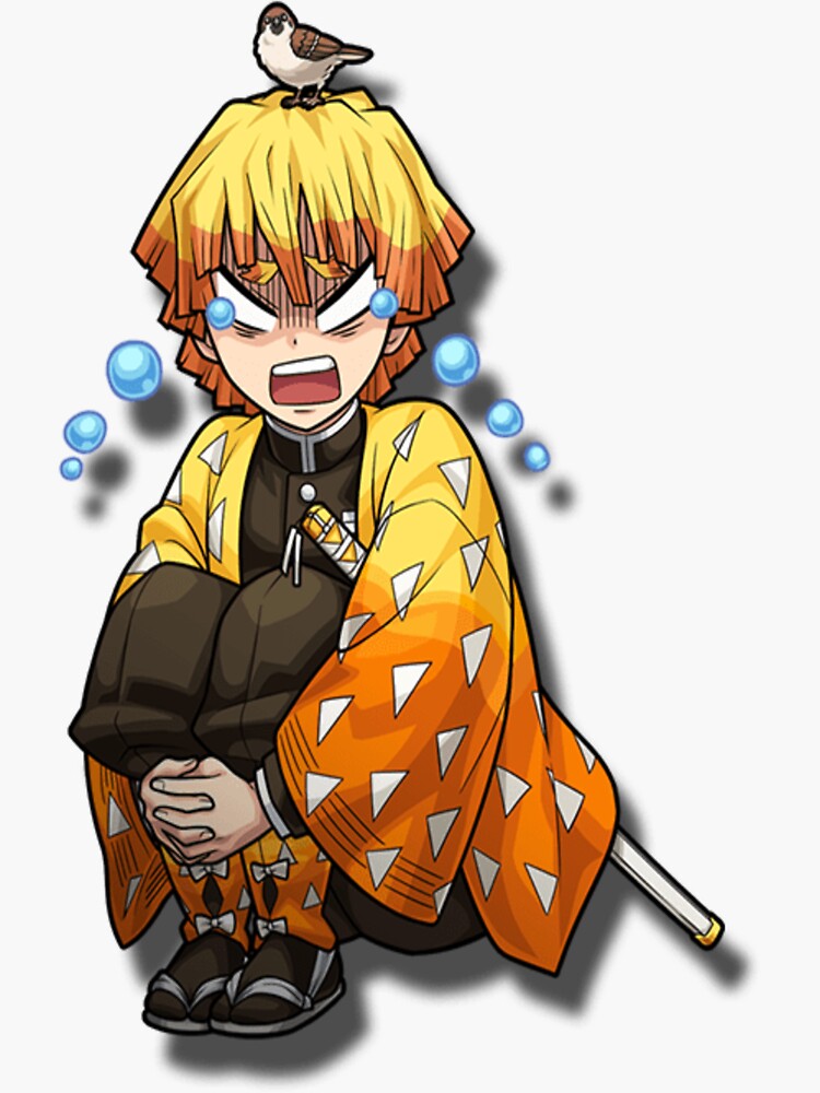"Demon Slayer - Zenitsu Agatsuma Cry" Sticker by radia111 | Redbubble