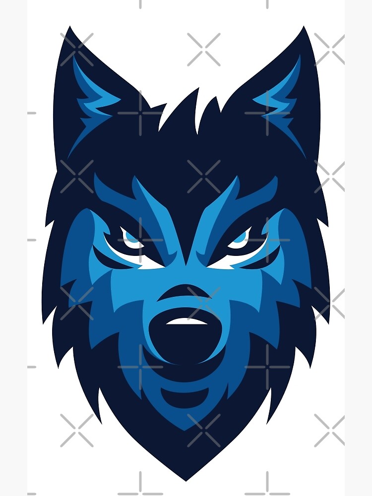 Lámina artística «Cara de lobo azul» de Jandsgraphics | Redbubble