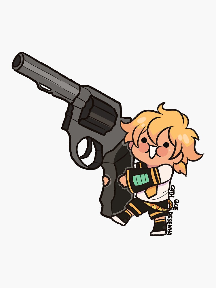 "VOCALOID Len! Cute Gun" Sticker by cathquedesenha | Redbubble