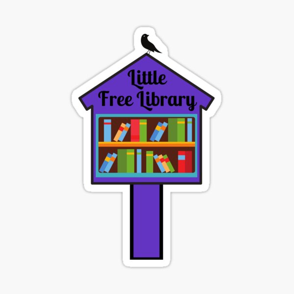 "Little Free Library Purple" Sticker by BJEdesign | Redbubble