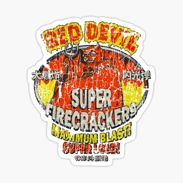 "Red Devil Super Firecrackers 1948 Vintage" Sticker by AftonMann ...
