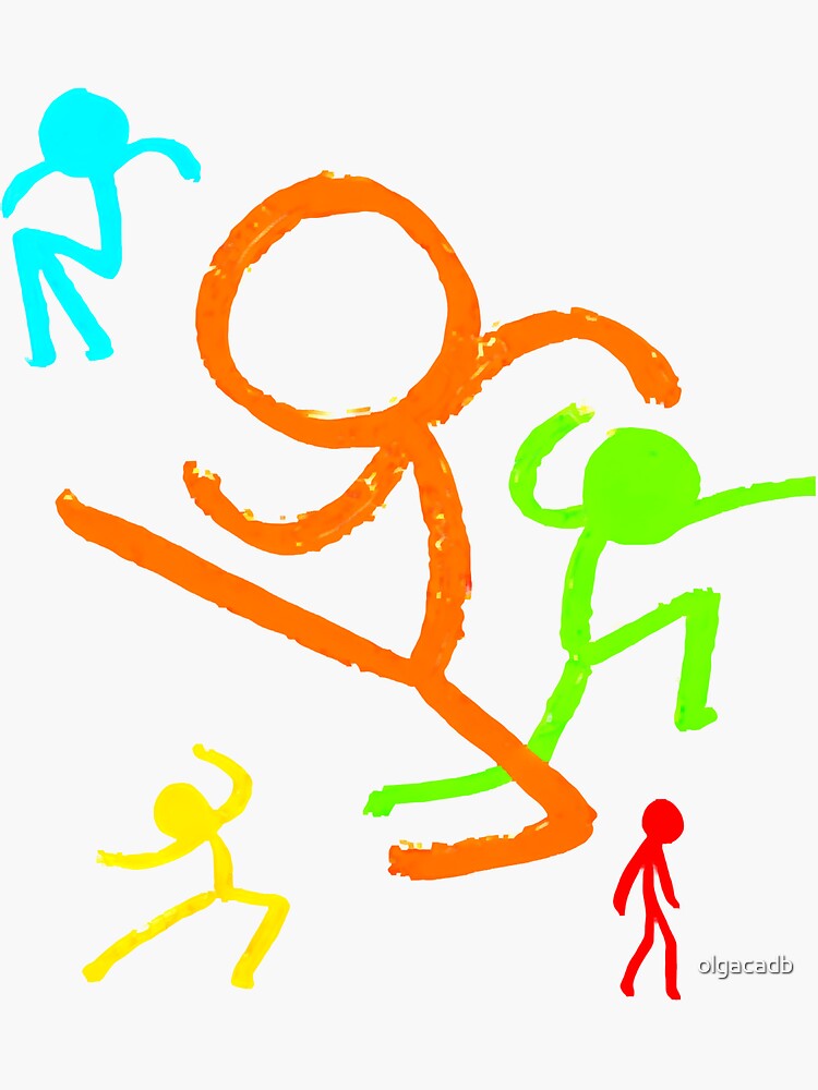 "Alan Becker Five Stick Figures Classic" Sticker for Sale by olgacadb ...