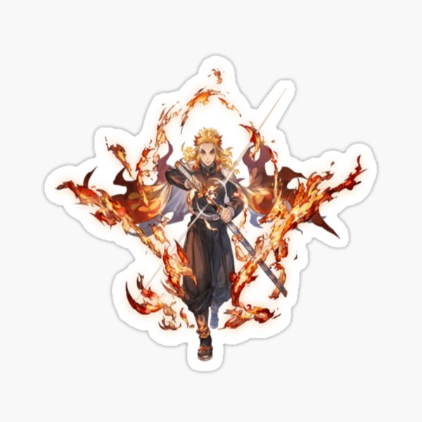 "Kyojuro Rengoku - Demon Slayer" Sticker by radia111 | Redbubble