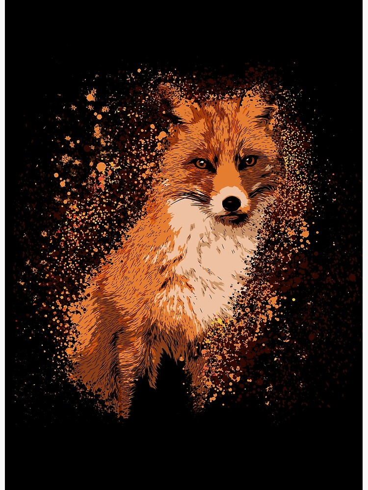 "Wilderness Fox - Wild Fox - Illustrated Fox - Painted Fox - Graphical ...