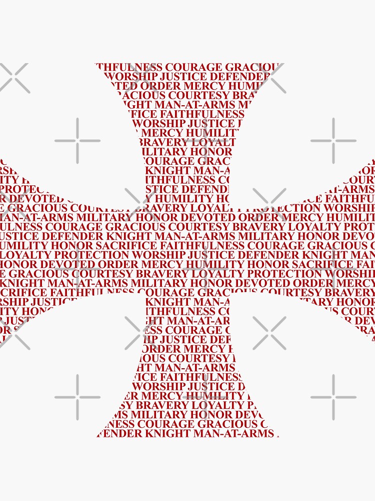 "Crusader Cross Typography" Sticker by lerdoberdo | Redbubble