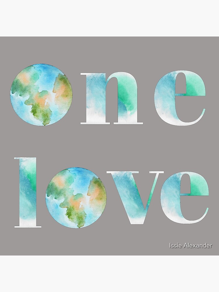 "One Love. Watercolor Text Quote" Poster for Sale by OddSpace | Redbubble