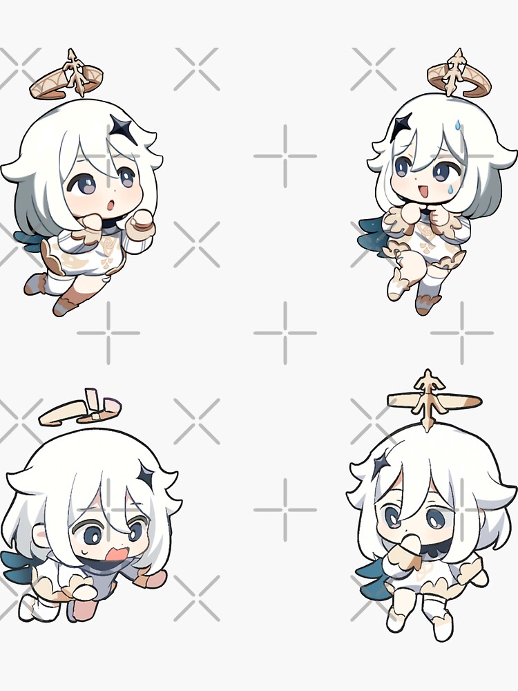 "Paimon the Emergency Food Genshin Impact Chibi Stickers Set" Sticker ...