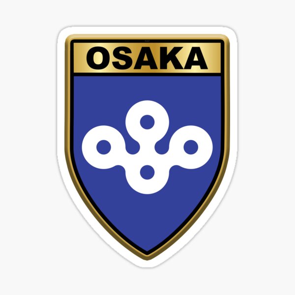 "OSAKA PREFECTURE Flag Gifts, Masks, Stickers & Products (14)" Sticker ...