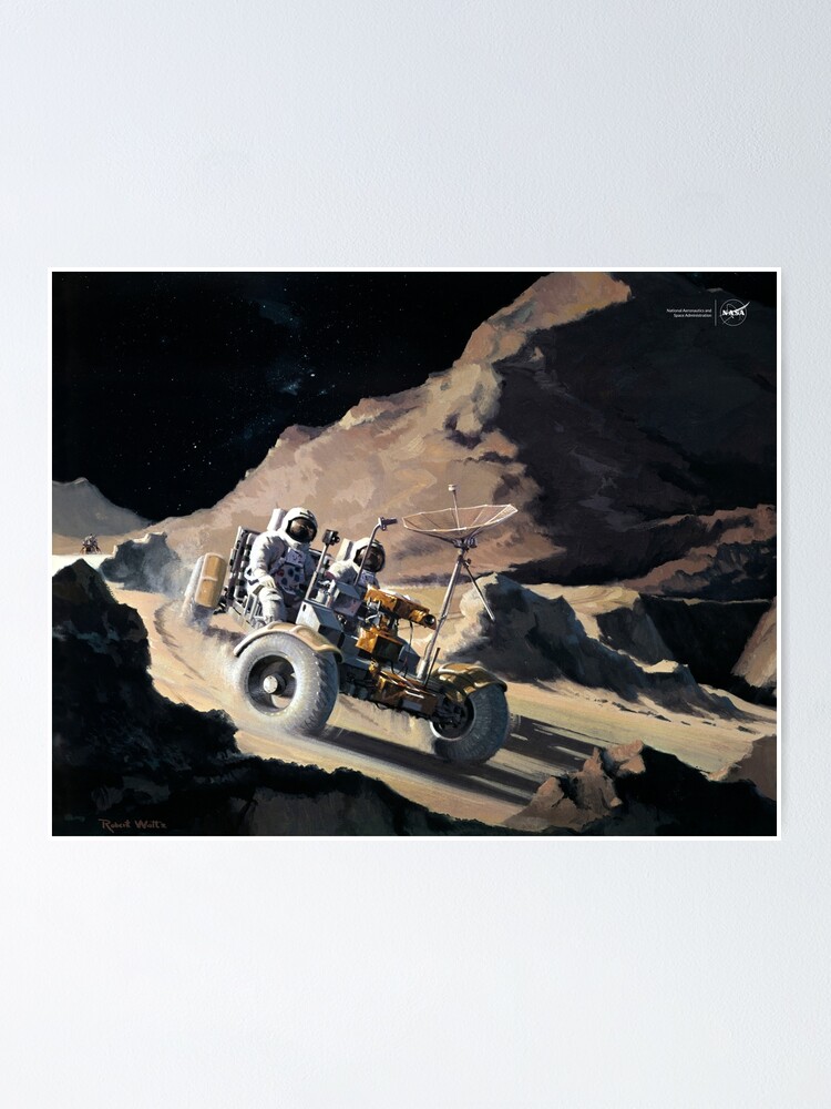 "Rover on the Moon - 1971 Apollo XV Concept Art" Poster for Sale by ...