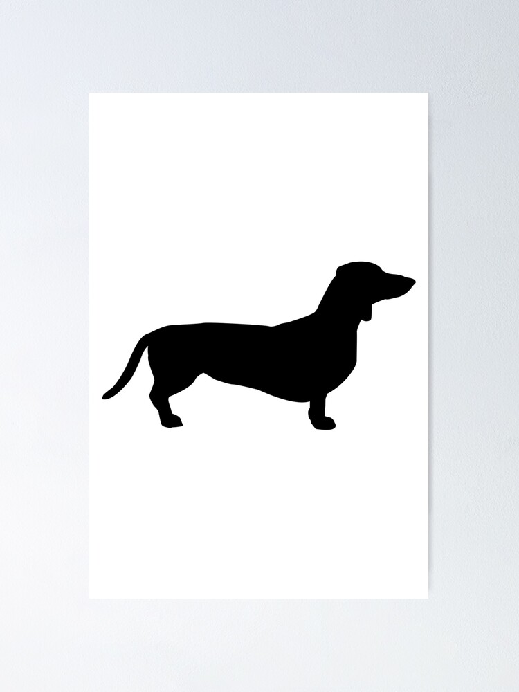 Póster «Copie de Ilustración de perro - Dachshund miniature - Silueta ...