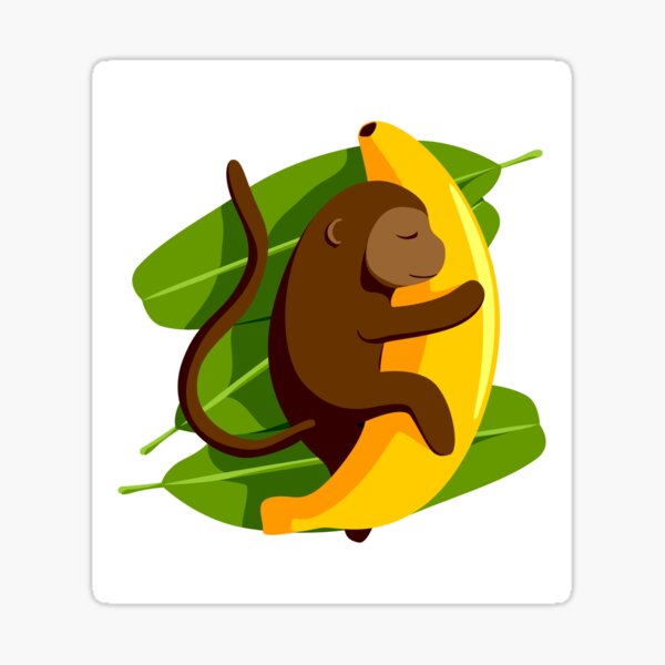 "Monkey banana " Sticker for Sale by Vaglestyle | Redbubble
