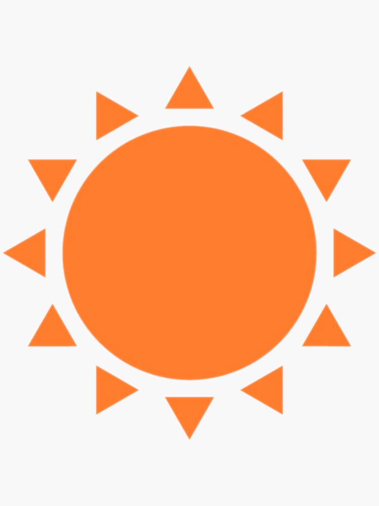 "Orange sun with triangles" Sticker by Dieuwkeg | Redbubble
