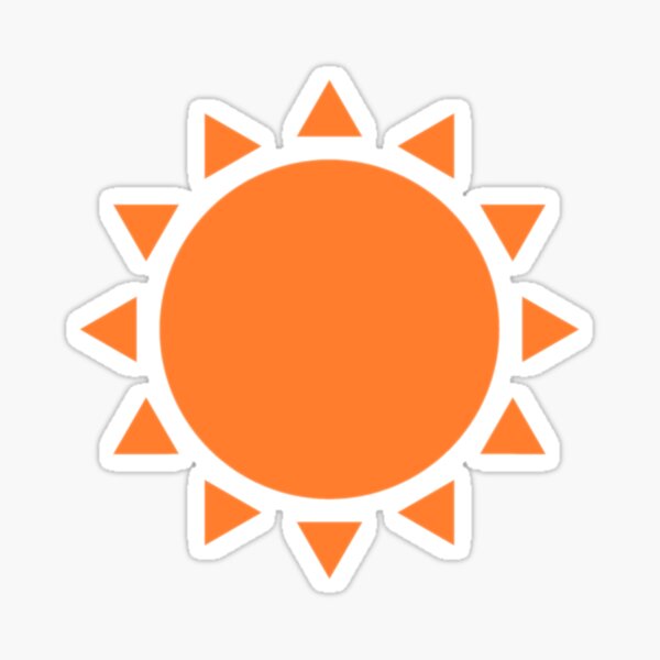 "Orange sun with triangles" Sticker by Dieuwkeg | Redbubble