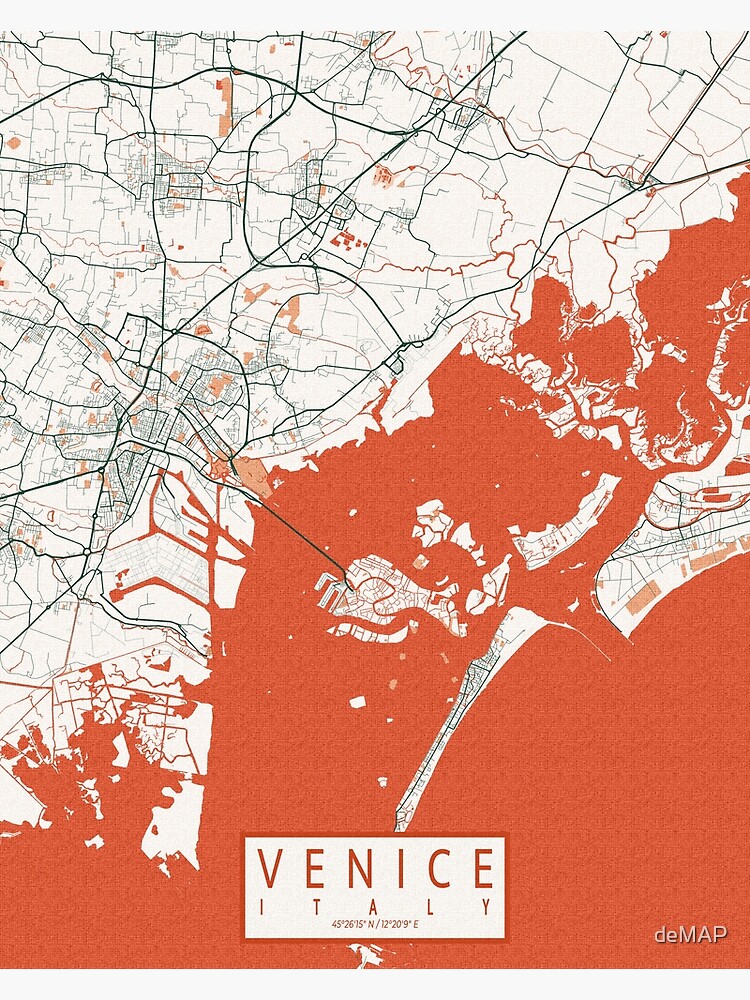 "Venice City Map of Veneto, Italy - Bohemian" Poster for Sale by deMAP ...