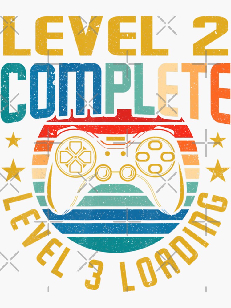 "Level 2 complete" Sticker by Bellla-m | Redbubble