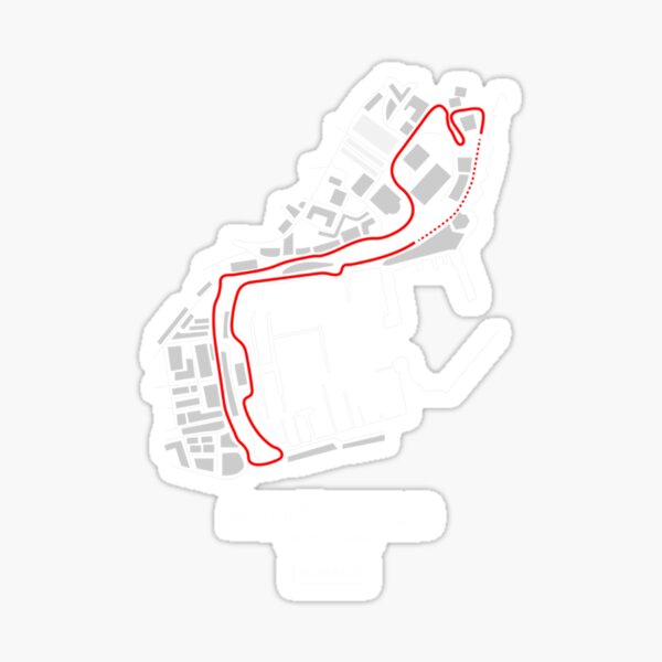 "MONTECARLO - MONACO TRACK MAP 2.0 RED Classic T-Shirt" Sticker by ...