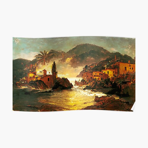"Sunset on the Italian Riviera" Poster for Sale by ErianAndre | Redbubble