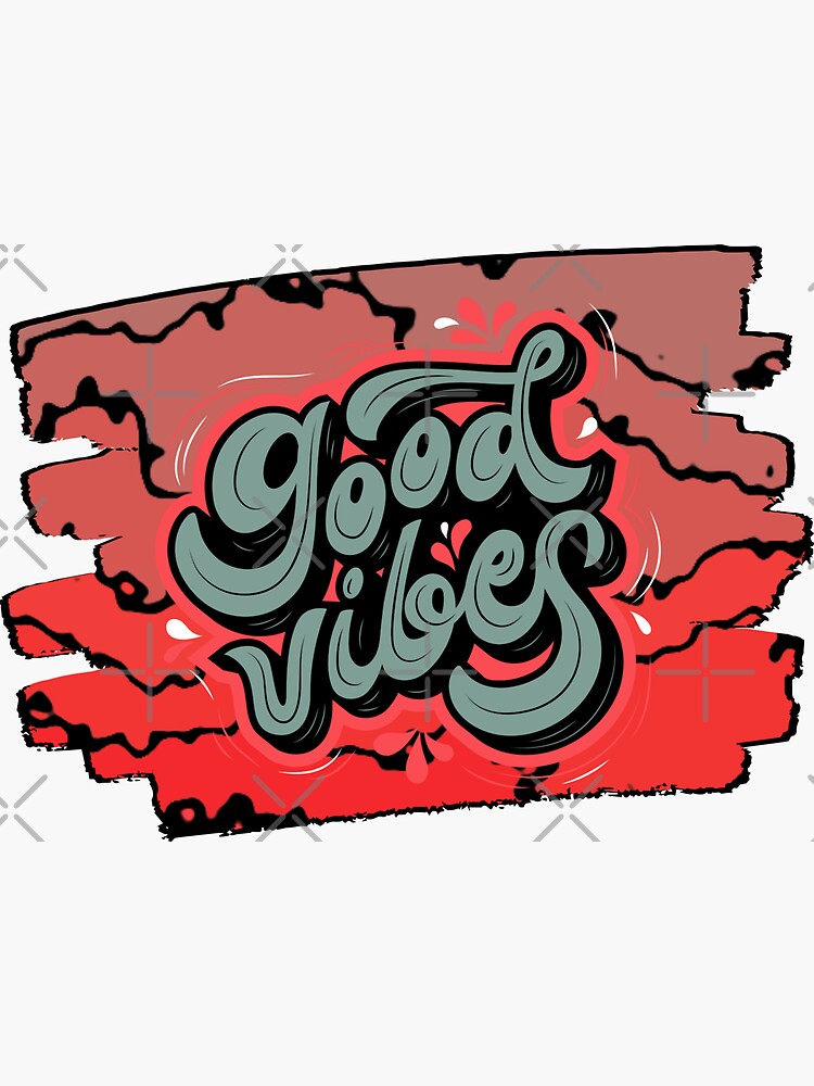 "Good vibes - red rainbow" Sticker by BTCelebration | Redbubble