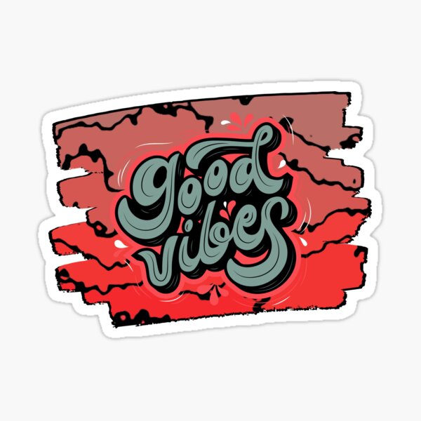 "Good vibes - red rainbow" Sticker by BTCelebration | Redbubble