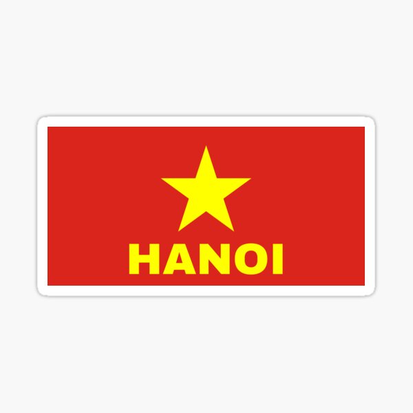 "Hanoi City in Vietnamese Flag" Sticker for Sale by aybe7elf | Redbubble