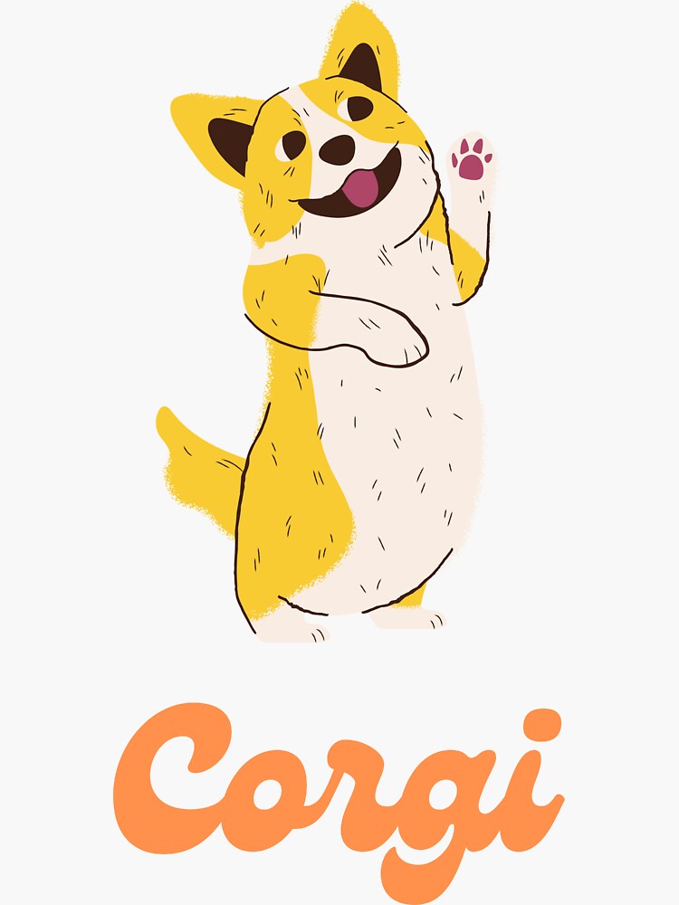 "Dancing Corgi Kawaii Cute Funny" Sticker by lovromamic | Redbubble