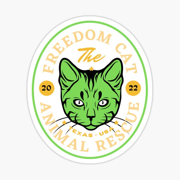 "The Freedom Cat Animal Rescue" Sticker by lovromamic | Redbubble