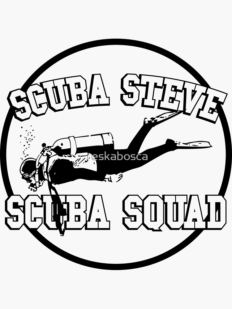 "Scuba Steve Scuba Squad" Sticker for Sale by reskabosca | Redbubble
