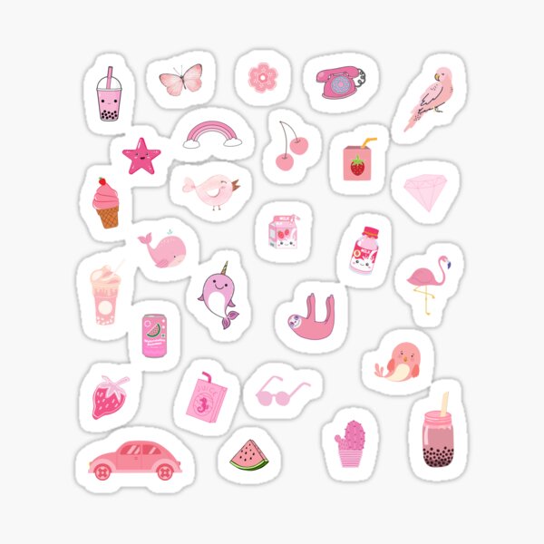 "Pink summer aesthetic " Sticker by ComfyAndBlunt | Redbubble