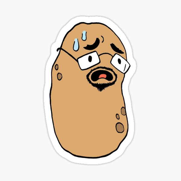 "Scared Potato L" Sticker by Art-Delirium | Redbubble