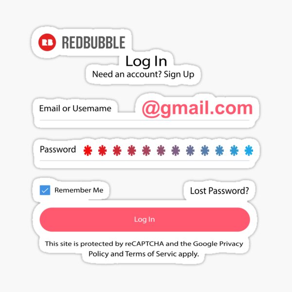"Log In Sign Up" Sticker for Sale by worddesing | Redbubble