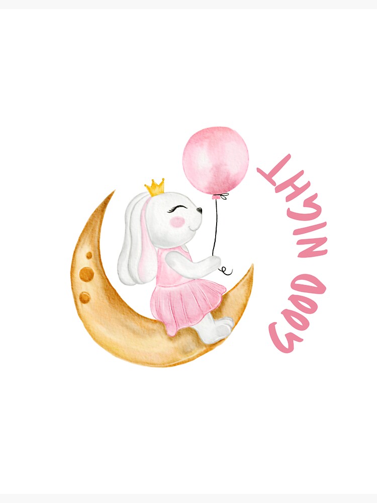 "cute rabbit good night shirt" Sticker for Sale by snipyshop | Redbubble