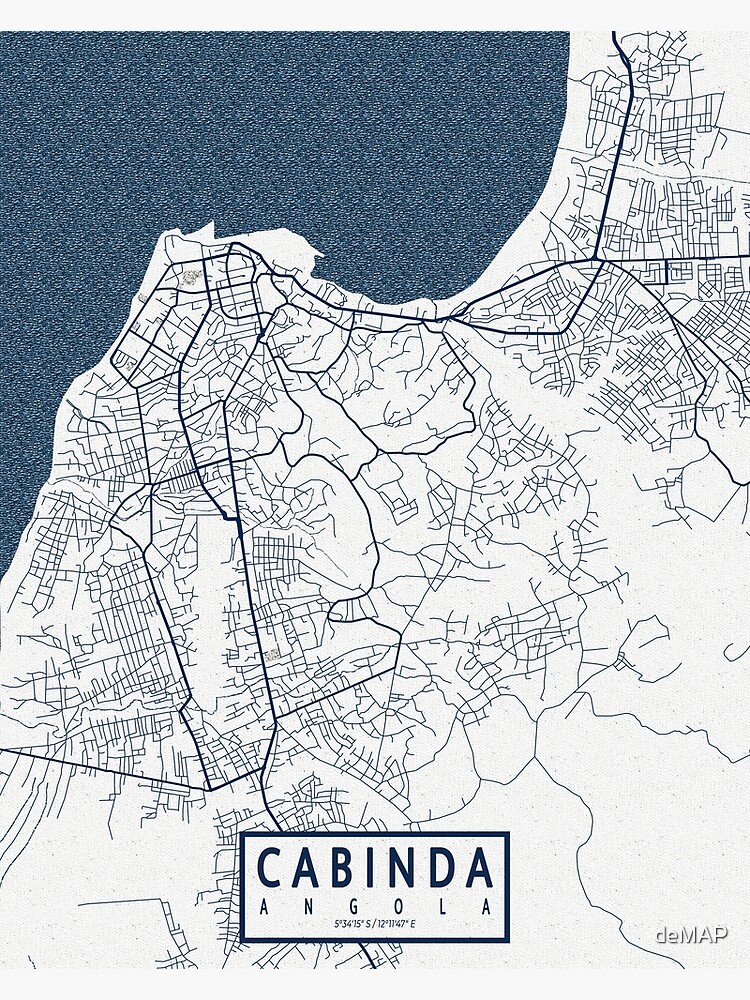 Lámina fotográfica «Mapa de la ciudad de Cabinda de Angola - Costa» de deMAP | Redbubble