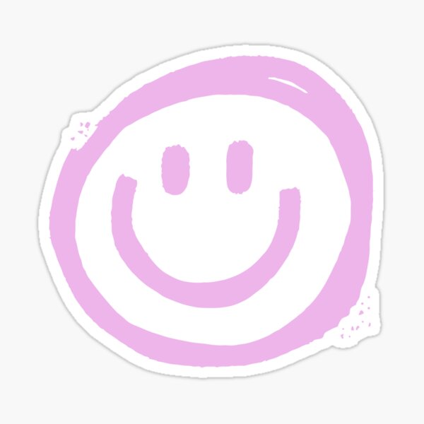 "Lavender Smiley Face Graphic Art! " Sticker by FreckledFoxCo | Redbubble