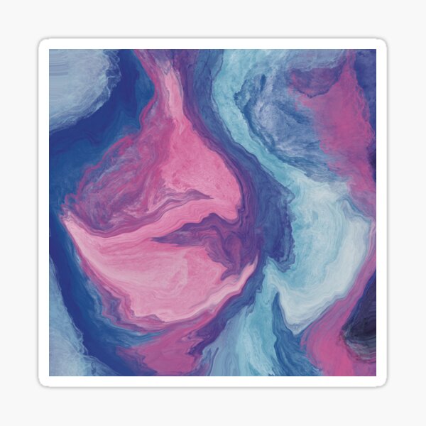 "Pink Blue Abstract" Sticker by Quoppidou | Redbubble