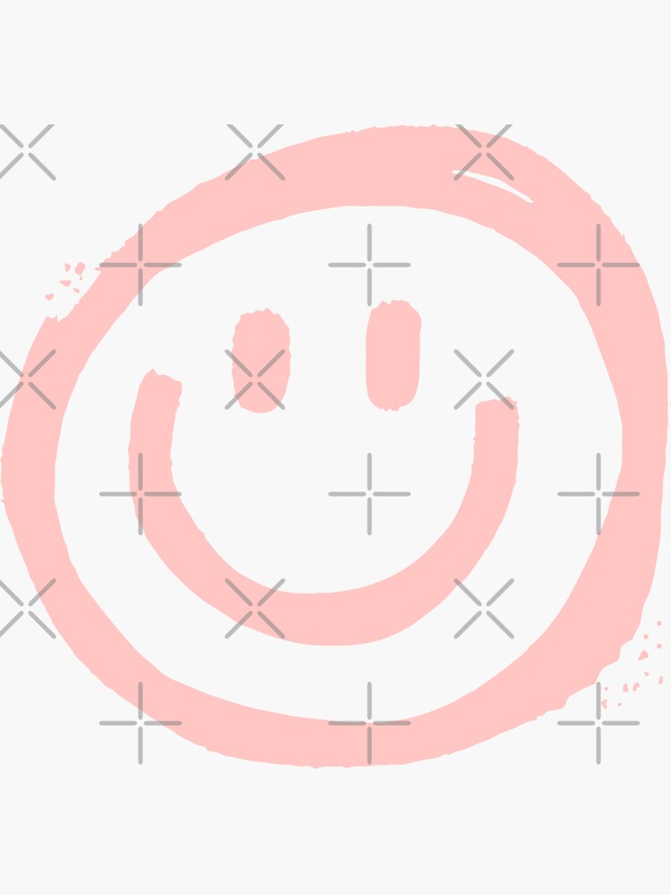 "Light Pink Smiley Face Graphic Art! " Sticker for Sale by ...