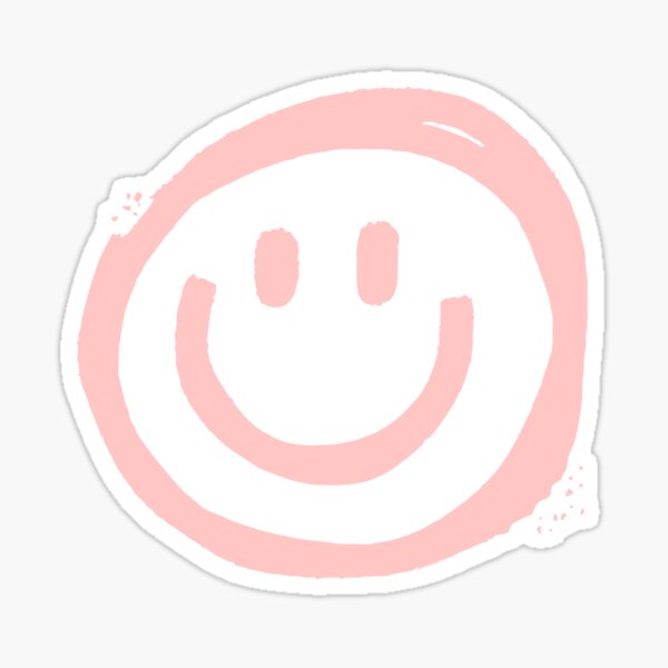 "Light Pink Smiley Face Graphic Art! " Sticker for Sale by ...