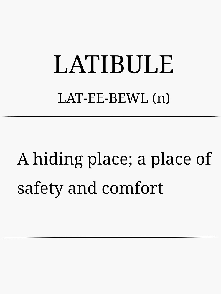 "Latibule Definition - Beautiful Words" Sticker for Sale by ...