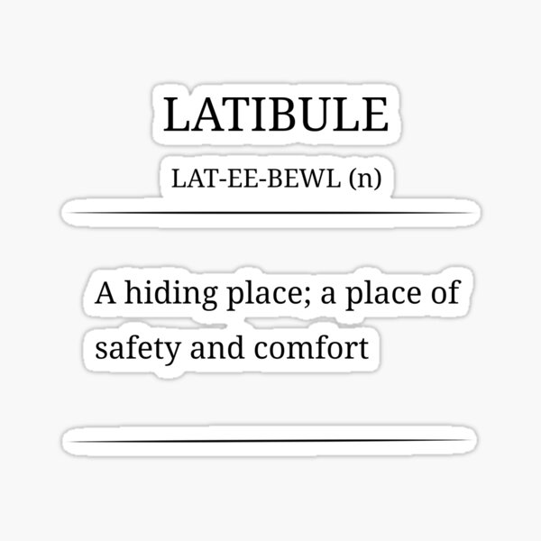 "Latibule Definition - Beautiful Words" Sticker for Sale by ...