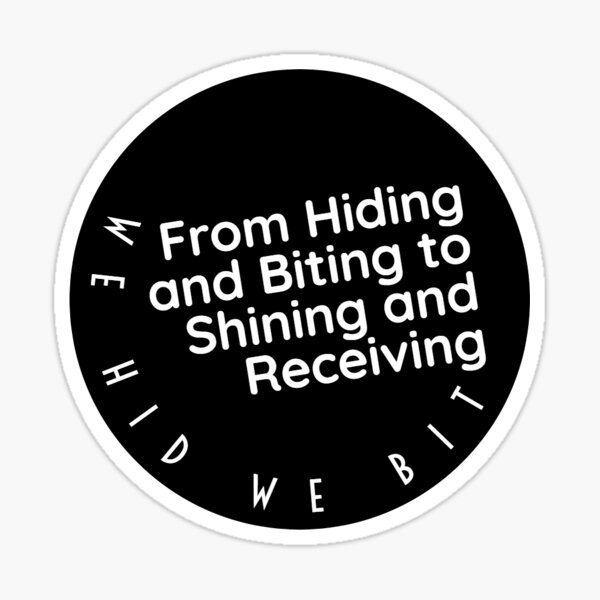"Small circle: centered logo of We Hid We Bit" Sticker by likeits1999 ...