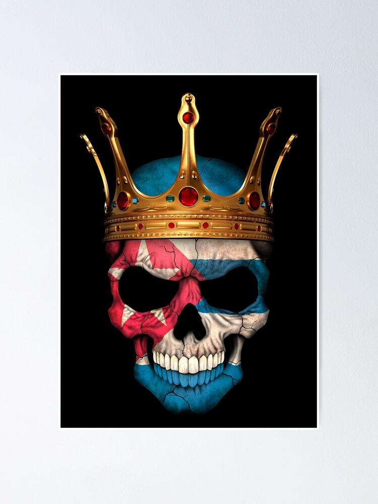 "Cuban Flag Skull with Crown" Poster for Sale by JeffBartels | Redbubble