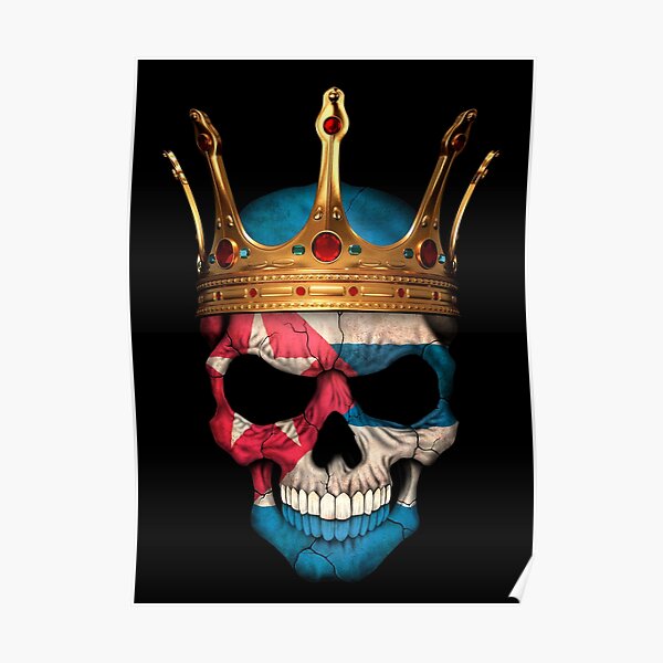 "Cuban Flag Skull with Crown" Poster for Sale by JeffBartels | Redbubble