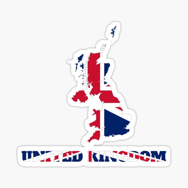 "United Kingdom Flag map design" Sticker by BasbiArt | Redbubble