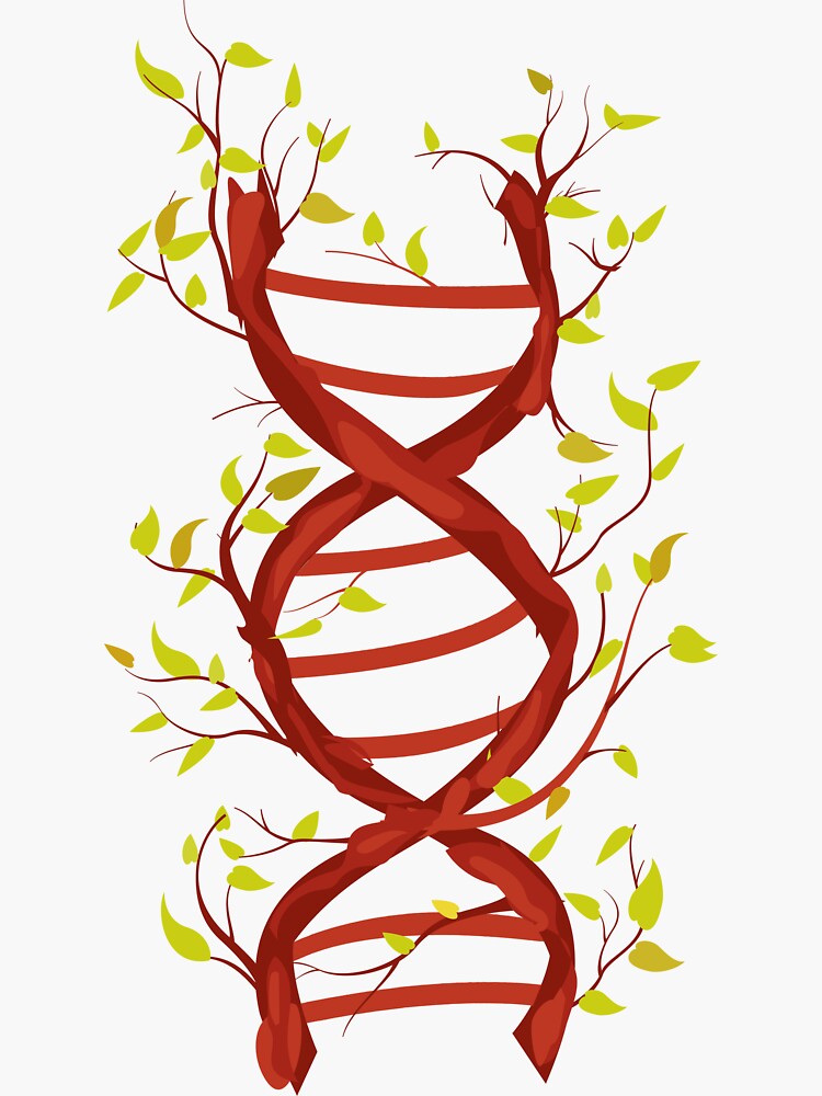 "DNA flowers ,spring dna structure trees floral molecule" Sticker by ...
