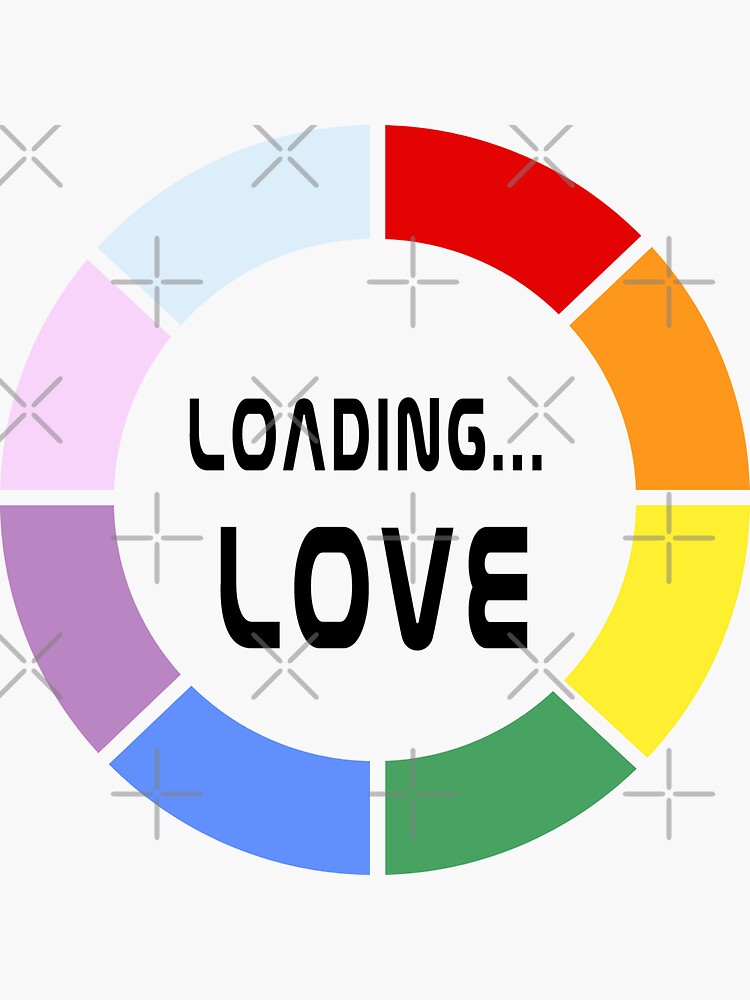 "Loading love drawing " Sticker by Blondiabshop | Redbubble