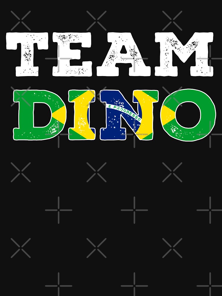 " Team Dino Flag Brazil Ramon Rocha Queiroz " T-shirt by paulocampos ...