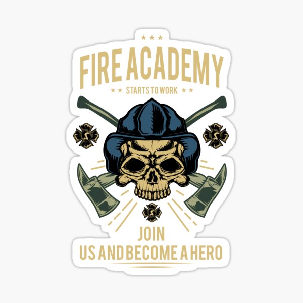 "fire academy" Sticker for Sale by wineDsign | Redbubble